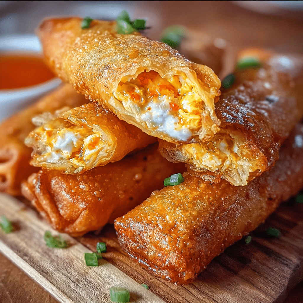 Buffalo Chicken Dip Egg Rolls